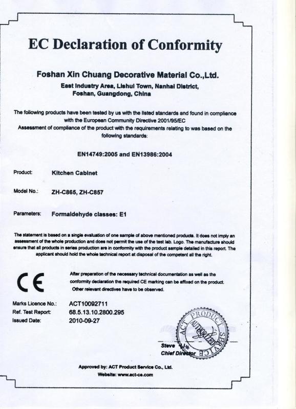 CE - FOSHAN RAD PREFABS COMPANY LIMITED