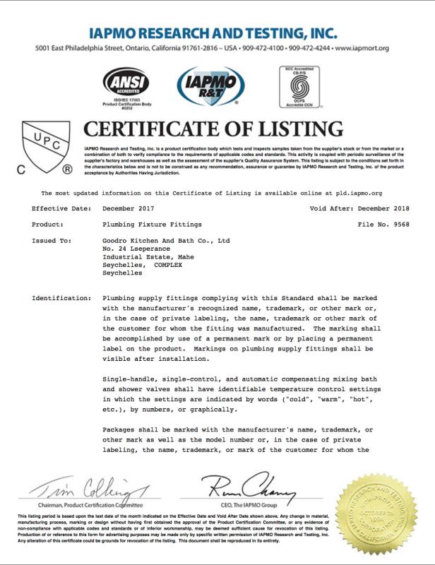 CUPC - FOSHAN RAD PREFABS COMPANY LIMITED