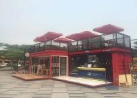 China Two Storey Shipping Container Cafeteria With Terrace Rooftop / Foldable Decking for sale