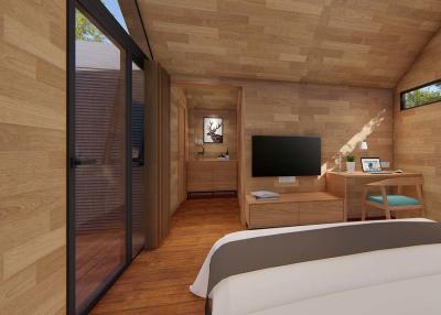 China Revestimento interior de madeira da casa da madeira da casa pré-fabricada do recurso de férias do Smart Home à venda