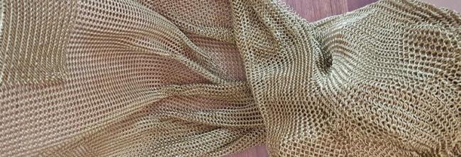 Chainmail ring mesh drapery in interior design application