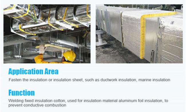 Metal Self Adhesive Insulation 50mm Tape Base Self Stick Pins For Temperature 0