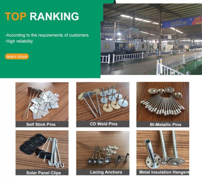 Zinc Finish Anticorrosion Metal Building Insulation Self Stick Pins For Glass Wool 2