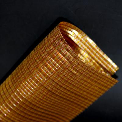 China Art Laminated Glass Interlayer Bronze Woven Mesh Pattern Designer for sale