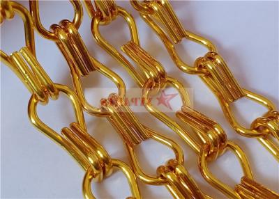 China Gold Color Aluminium Chain Fly Curtain Used As Room And Space Divider for sale
