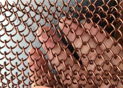 China Room Divider Aluminum Coil Mesh Drapery , Metal Chain Curtains With Copper Color for sale