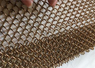 China Room Divider Aluminum Coil Mesh Drapery , Metal Chain Curtains With Copper Color for sale