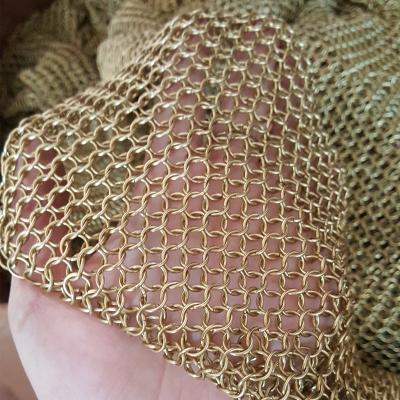 中国 機能的なインテリアのためのゴールドチェーンメイルリング・メッシュ・ドラペリー 販売のため