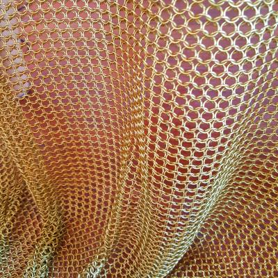 中国 機能的なインテリアのためのゴールドチェーンメイルリング・メッシュ・ドラペリー 販売のため