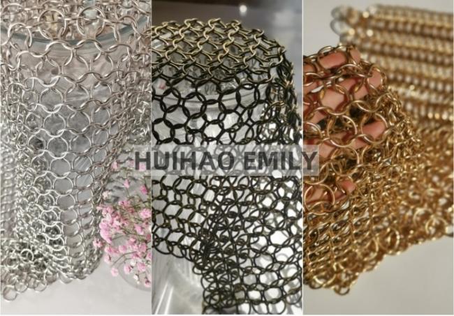 Decorative metal ring mesh curtain drapery in various colors