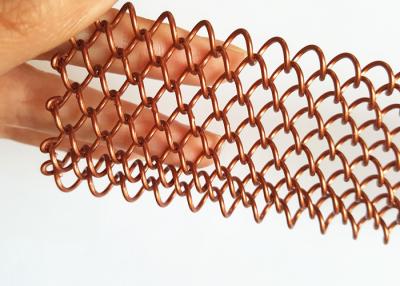 China Room Divider Aluminum Coil Mesh Drapery , Metal Chain Curtains With Copper Color for sale