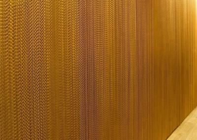 China Gold Color Aluminum Chain Link Mesh Curtain For Balconies And Corridors for sale