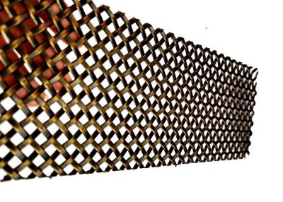 China Brass Cabinet Architectural Wire Mesh , Woven Metal Mesh Screen For Kitchen Cabinetry for sale