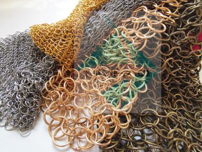 China Corridor Partition Ring Mesh Curtain Electroplated Colors Finished Staircases Isolation Screen for sale