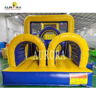 China Blue Yellow Giant Inflatable Obstacle Course Jumping Castle Bounce House for sale