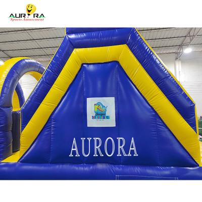 China Blue Yellow Giant Inflatable Obstacle Course Jumping Castle Bounce House for sale