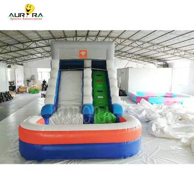 China Blue And White Inflatable Outdoor Slide For Toddlers With Digital Printing for sale