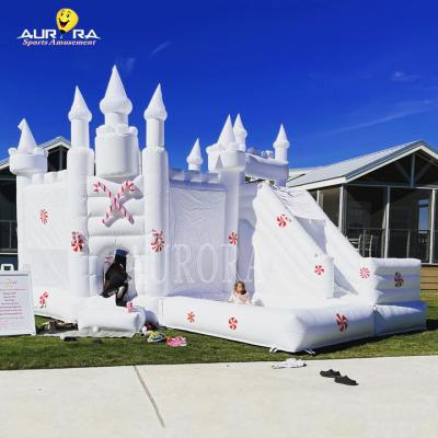 China Outdoor White Inflatable Bouncy Castle House Waterproof Material With Ball Pit for sale