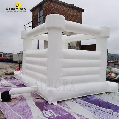 China Bruiloft Wit opblaasbaar springhuis Buiten springend springkasteel Te koop