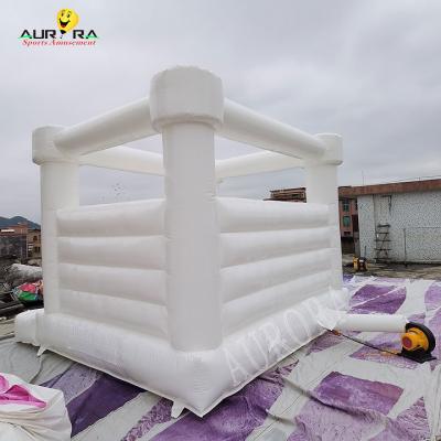 China Bruiloft Wit opblaasbaar springhuis Buiten springend springkasteel Te koop