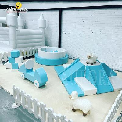 China White Blue Inflatable Soft Play Equipment Wedding Bounce House Bouncy Castle for sale