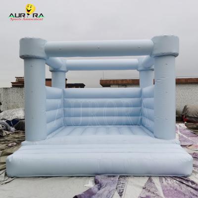 China Commercial Blue Wedding Inflatable Bounce House Bouncing Castle For Kids Adults for sale