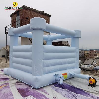 China Commercial Blue Wedding Inflatable Bounce House Bouncing Castle For Kids Adults for sale
