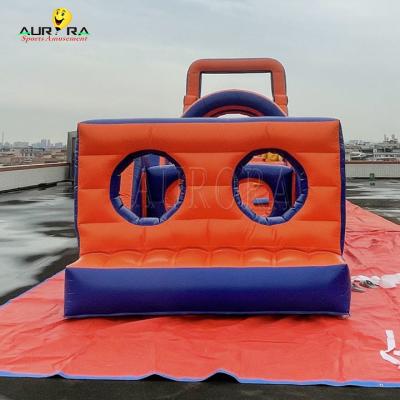 China PVC Outdoor Inflatable Obstacle Course Bounce House Non Toxic Red Blue Color for sale