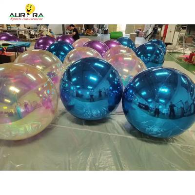 China Bola de espelho inflável de prata gigante PVC para decoração de festa de casamento de Natal à venda