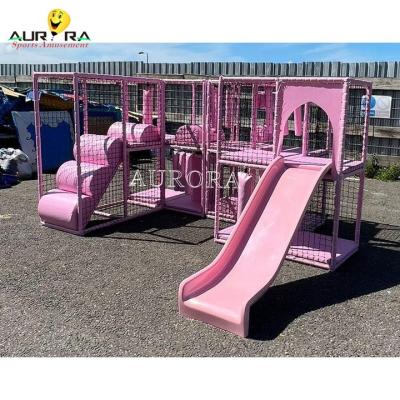 Cina Scivoli Parco di trampolini Soft Play Foresta Bambini Outdoor Pastel Rosa In vendita in vendita
