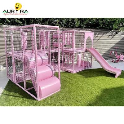 Cina Scivoli Parco di trampolini Soft Play Foresta Bambini Outdoor Pastel Rosa In vendita in vendita