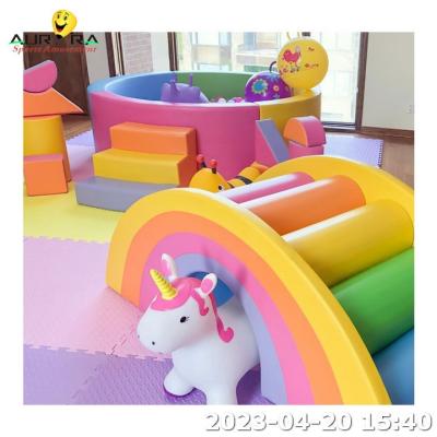 China PU Leather Kids Soft Play Equipment Block Foam Indoor Play Ground Ball Pit Pool Blue Te koop