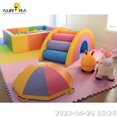 China PU Leather Kids Soft Play Equipment Block Foam Indoor Play Ground Ball Pit Pool Blue Te koop