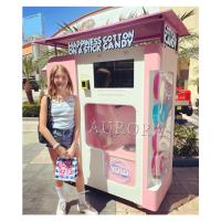 China Fully Automatic Cotton Candy Vending Machine Support Multi-Language Commercial for sale