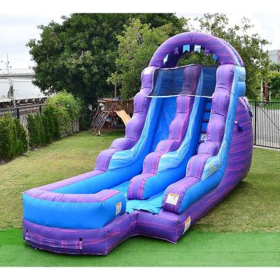 China Kids Rental Event Inflatable Water Slides For Pool Blue Wave Water Slide With Pool for sale