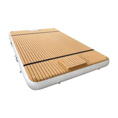 China Inflatable Floating Platform Water Island Jet Ski Dock Mat C Shape Floating Dock For Lake for sale