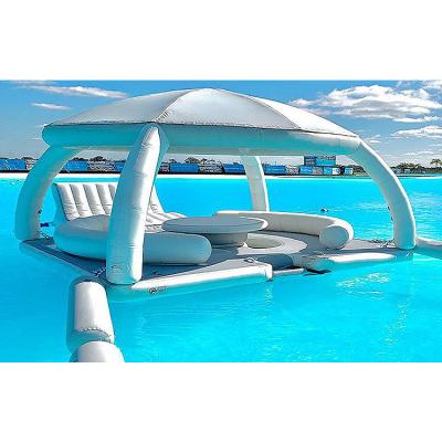 China AquaBanas Inflatable Floating Party Platform For Yacht  With Tent 10 Person for sale