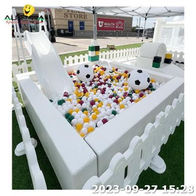 China White Ball Pit With Slide Party Rental Equipment Soft Play Indoor Commerical for sale