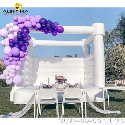 China Bounce House Inflatable Commercial 13x13ft Inflatable Jumper White Moon Bounce for sale