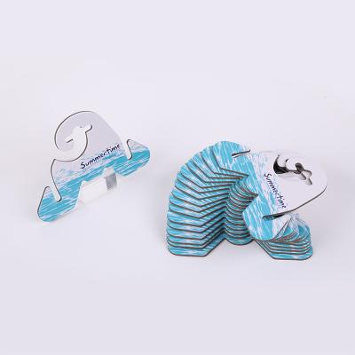 China Silk Printed Logo Cardboard Shoes Hangers Round Shape Flip Flop Paper Hanger for sale
