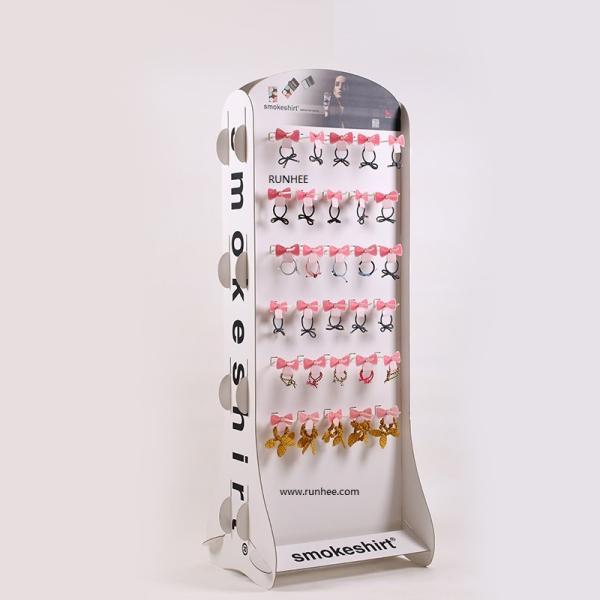 Quality Custom Printed Cardboard Retail Display Stand with Hooks | FSC POP Rack for sale