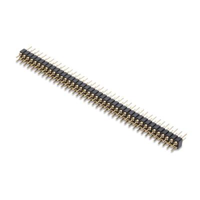 China 2.54mm round pin header  DIP type double row male header manufacturer and supplier for sale