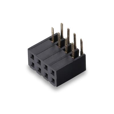 China 2.0mm Dual Row Female Header in Right Angle DIP Type femael header for sale