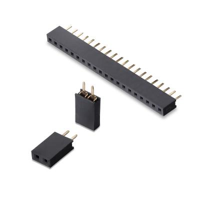 China 2.54mm DIP Type Female Header with U-Type Terminal single row female header connectors Dongguan female headers for sale