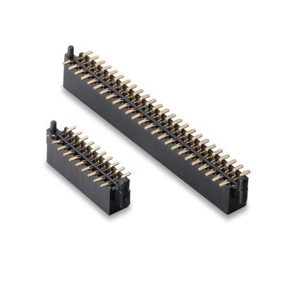 China 2.54mm Female Header SMT type double row female header connectors with locating peg on both ends for sale