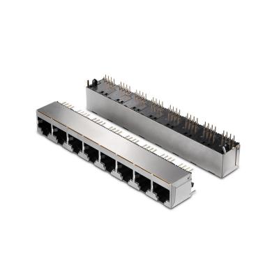 China Good quality best selling Network Ethernet Female DIP type stright angle 1*8 RJ45 connector with led lamp for sale
