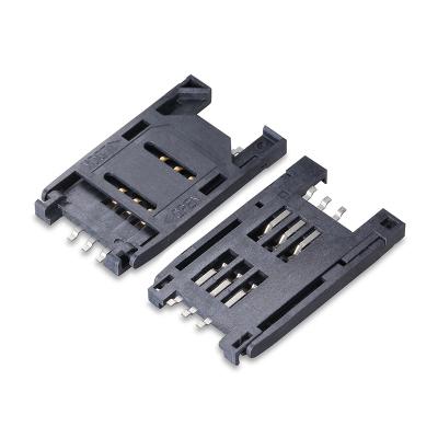 China Electrical connector manufacturer wholesale 2.54mm pitch 6 circuits flip type SIM Card Connector for sale
