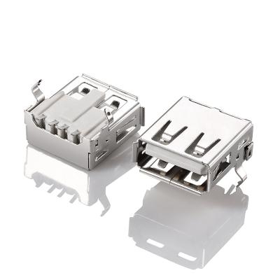 China USB2.0 A type female straight plug in board short body type fork peg female usb connector for sale