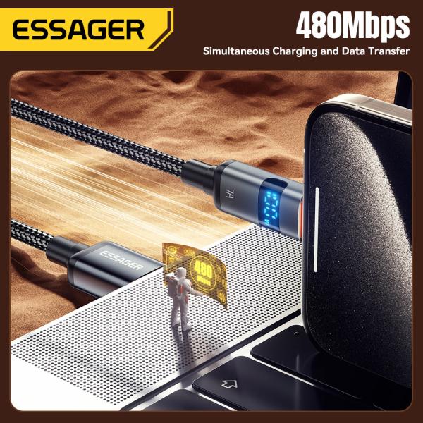 Quality ESSAGER ES-X61 Series PP USB A To C Cord 100W Max 480Mbps for sale