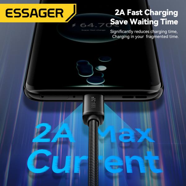 Quality USB A To USB C 2 In 1 Micro Charging Cable 40W 1.2m ES-X60 Series for sale